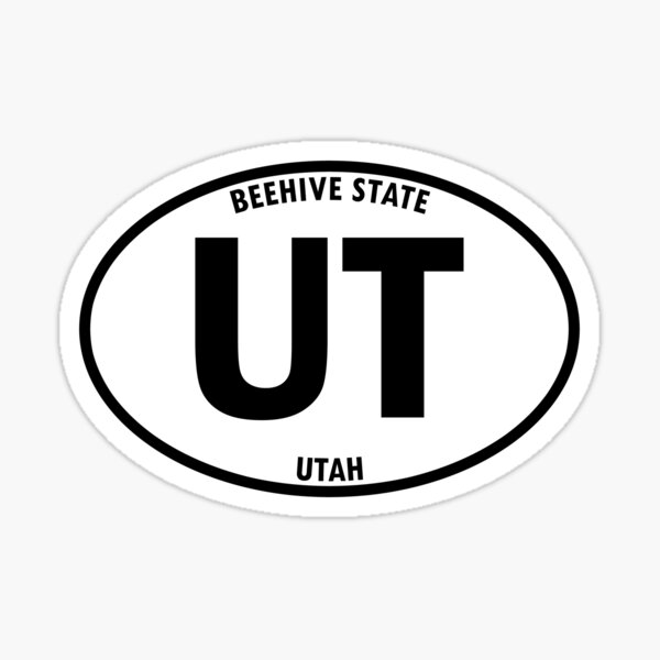 "Utah - Beehive State - State Abbreviation and Motto Oval Travel Bumper ...