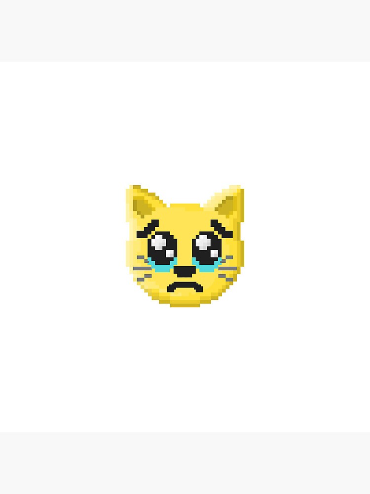 "Sad Cat Crying Emoji Pixel Art" Pin for Sale by R74n | Redbubble