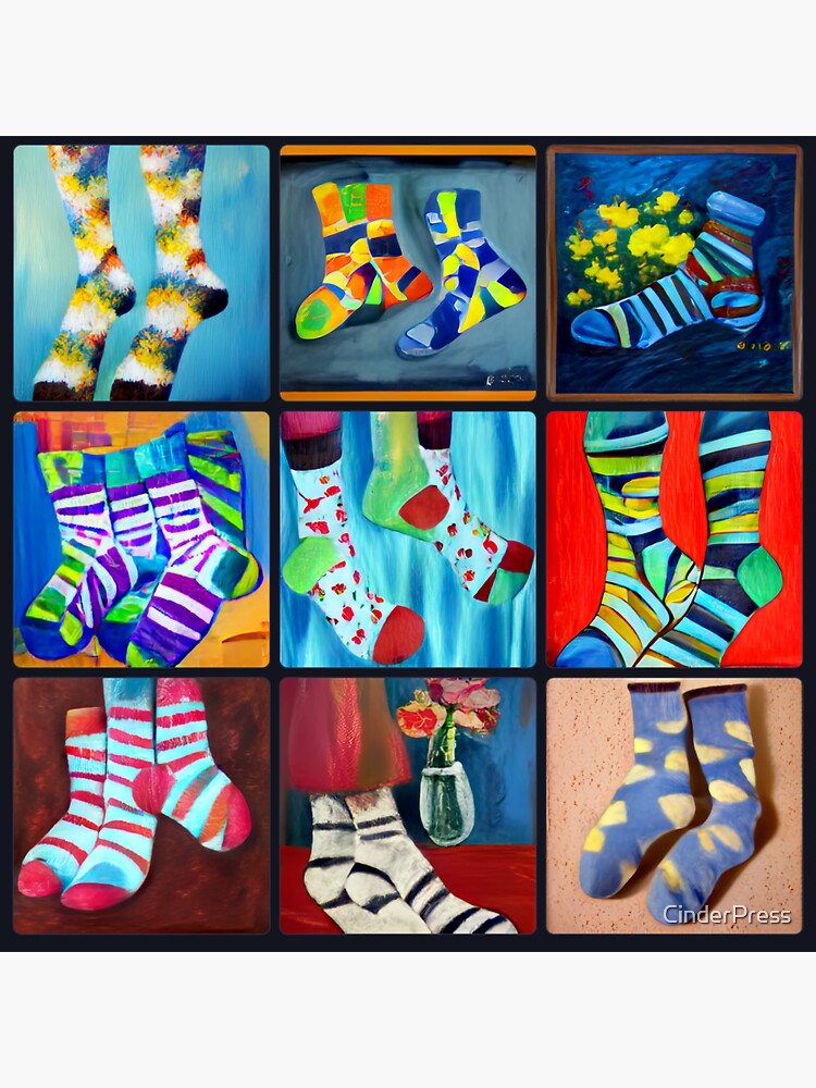 "Socks art" Sticker for Sale by CinderPress | Redbubble