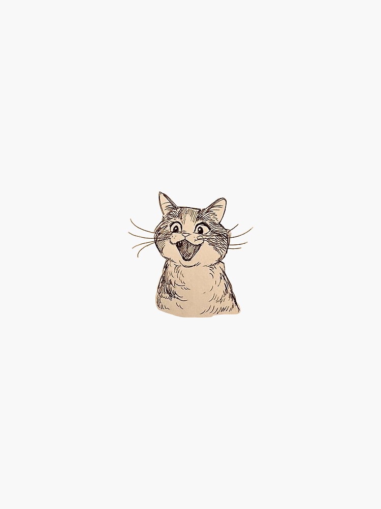 "Happy Cat Design" Sticker for Sale by lizziesartshop | Redbubble