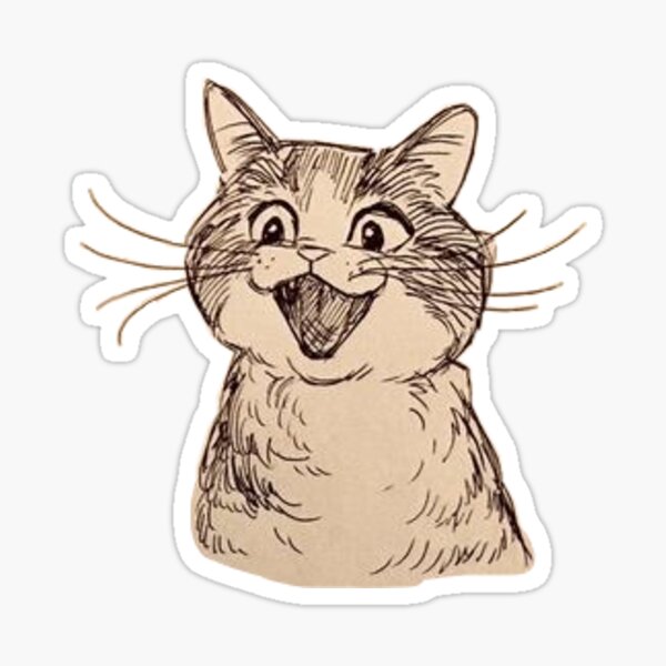 "Happy Cat Design" Sticker for Sale by lizziesartshop | Redbubble