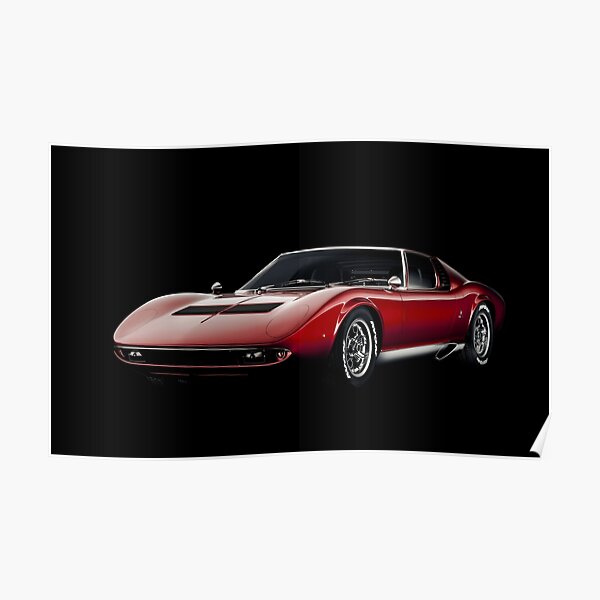 "Lamborghini Miura - Cherry Red" Poster for Sale by boltjesdesign ...