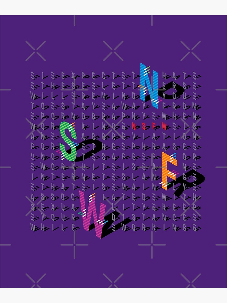 "NSFW / PORN, Not Safe For Work, (Purple)" Art Print for Sale by Exo-Zone | Redbubble