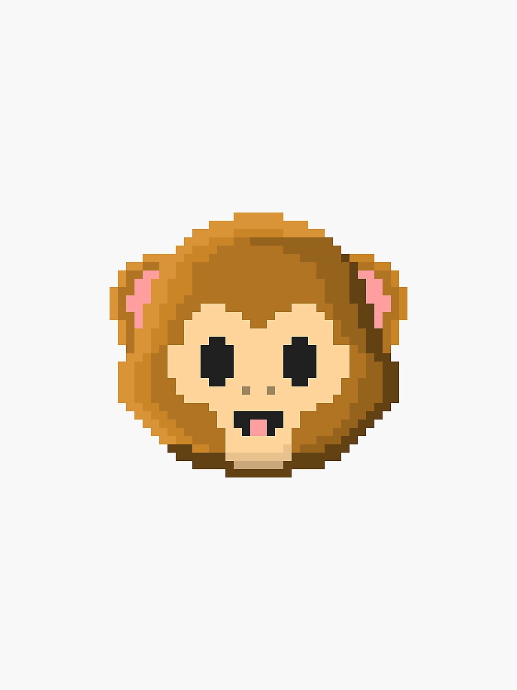 "Monkey Face Emoji Pixel Art" Sticker for Sale by R74n | Redbubble