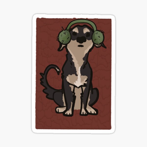 "Dog with funky earmuffs " Sticker for Sale by ThistleBlossoms | Redbubble