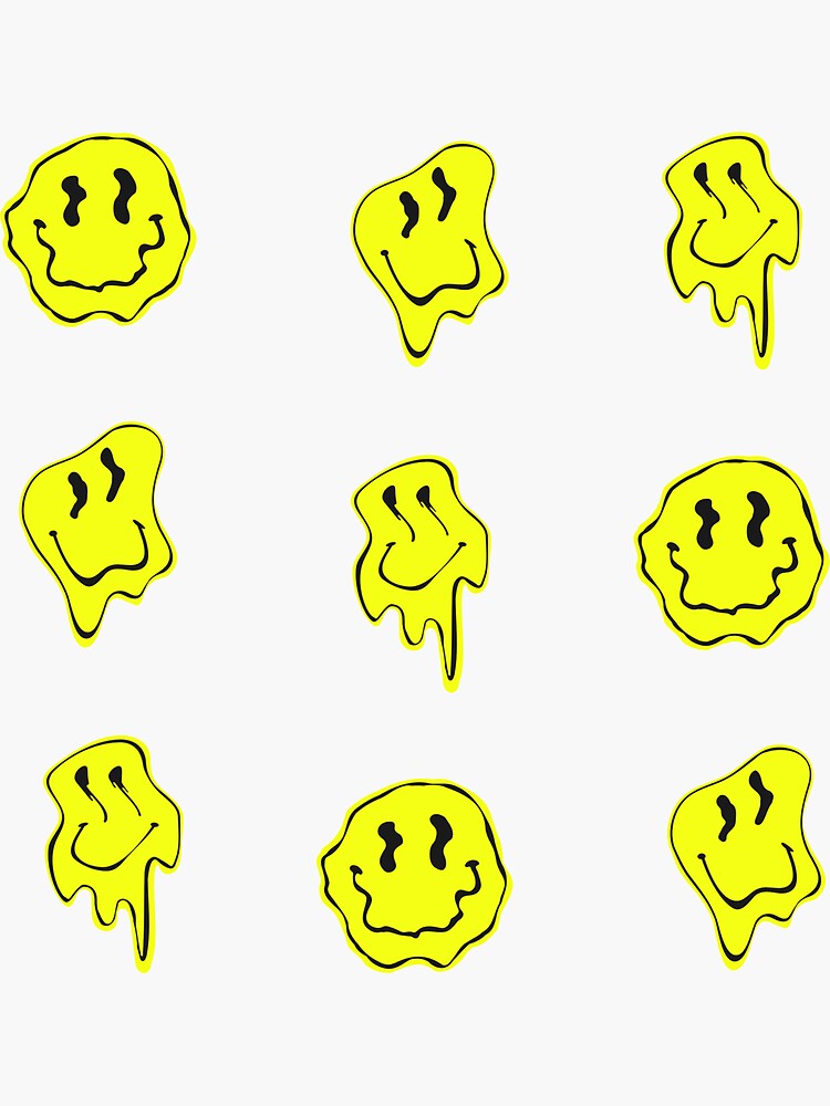 "Melting Smile Sticker Set " Sticker for Sale by GrimeCityMerch | Redbubble
