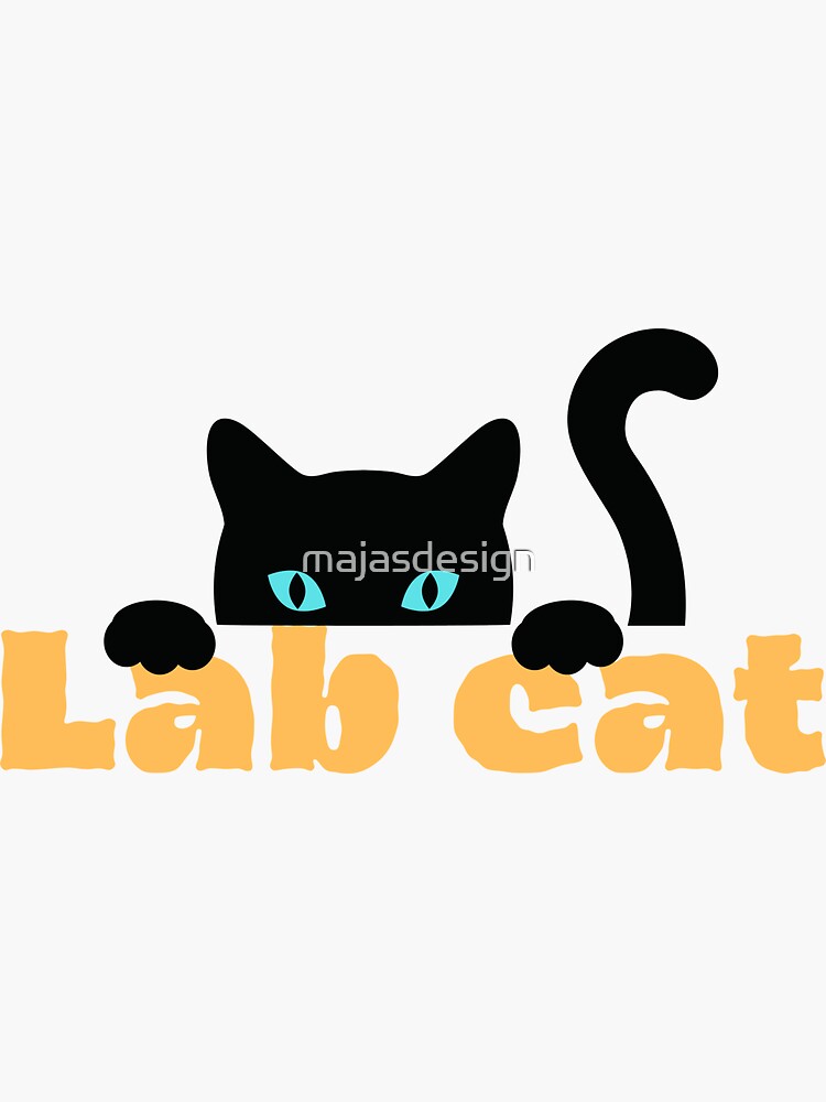 "Lab cat - laboratory cat" Sticker for Sale by majasdesign | Redbubble