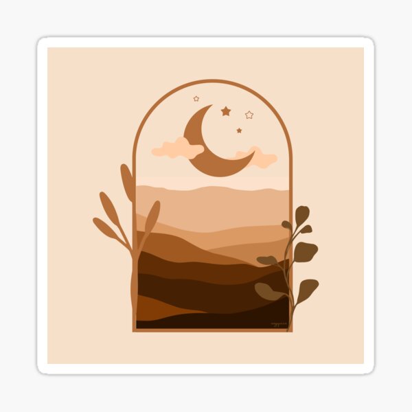 "aesthetic brown dreamy frame" Sticker for Sale by xingqueen | Redbubble