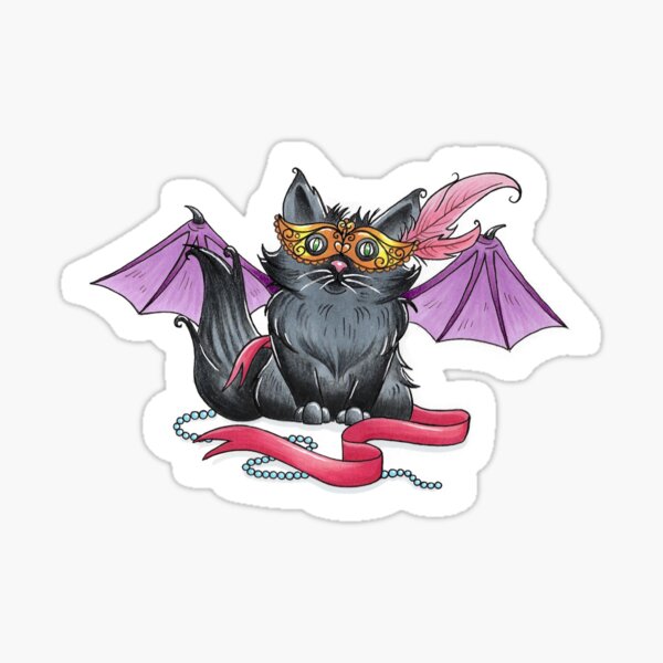 "Bat Cat" Sticker for Sale by Nicholdesigns | Redbubble