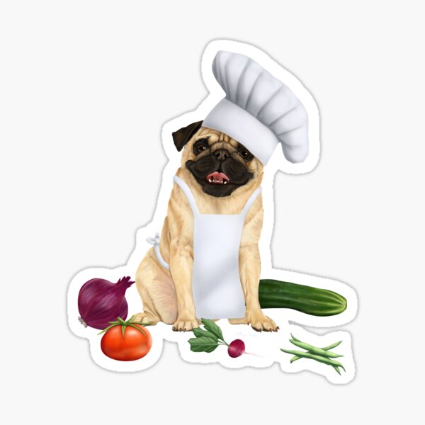 "Chef pug" Sticker for Sale by Mehu | Redbubble