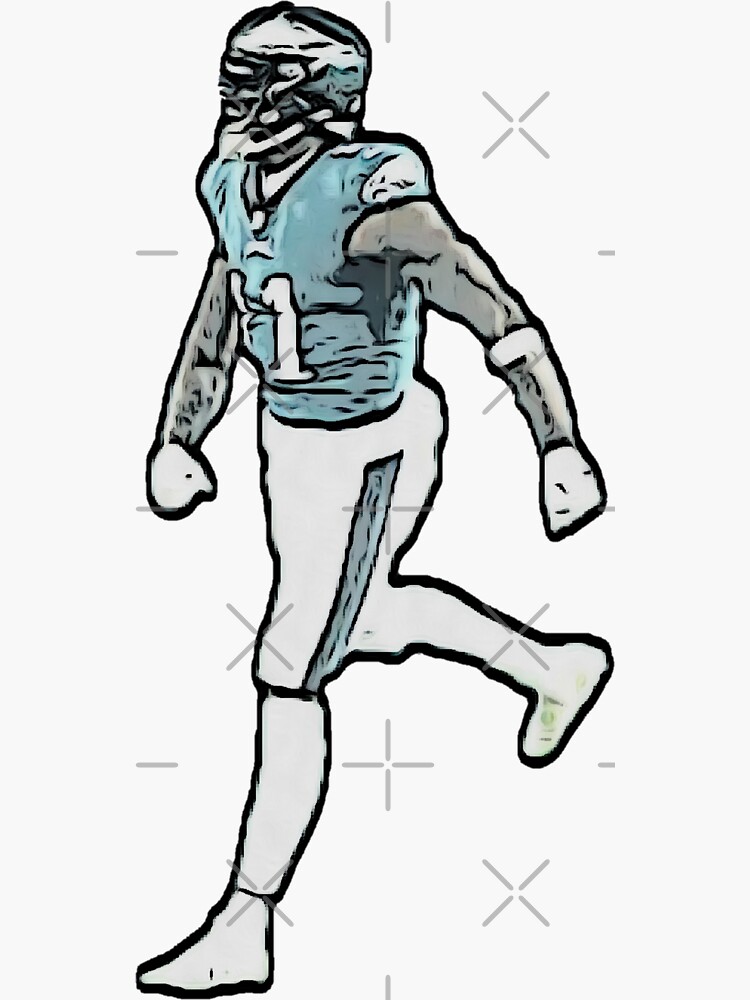 " AJ brown eagles wide receiver bold cartoon " Sticker for Sale by ...