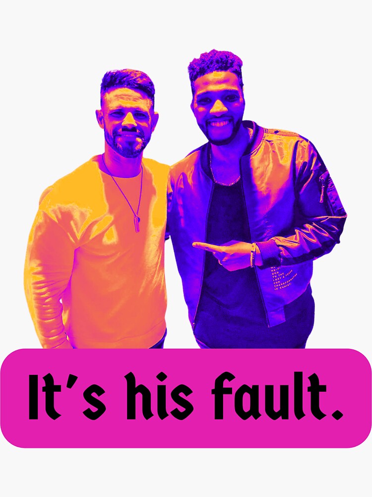 "It's His Fault" Sticker for Sale by BlemishedBlots | Redbubble