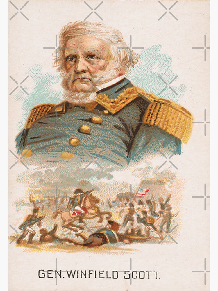 "General Winfield Scott, from Leaders series (N222)" Sticker for Sale by CigaretteCards | Redbubble