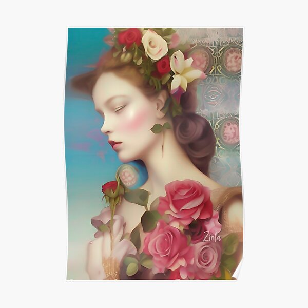 "Super pretty girl the goddess of flowers and roses" Poster for Sale by ...