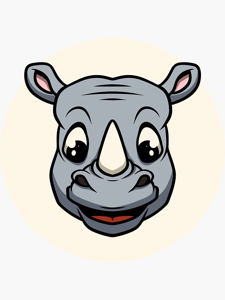 "Cute Rhino" Sticker for Sale by cubbone | Redbubble