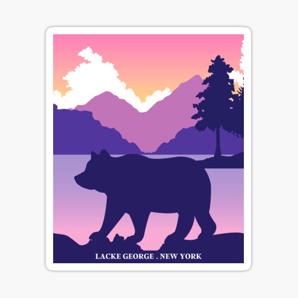 "Lake George New York Adirondacks Bear " Sticker for Sale by ...