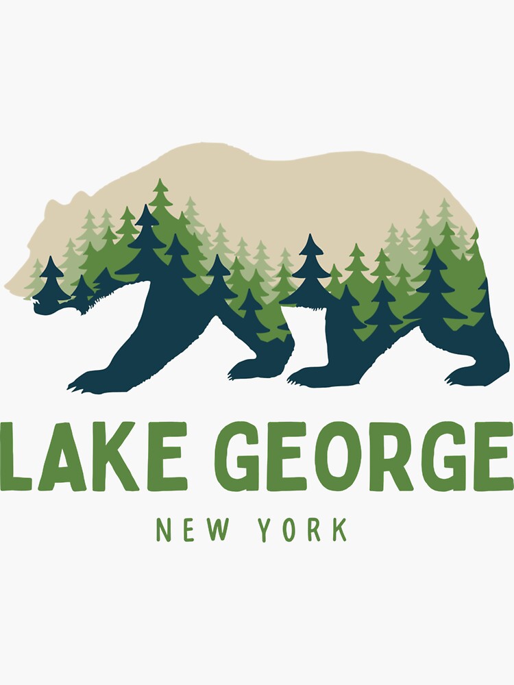 "Lake George New York Bear " Sticker for Sale by DeryaLittleSwan ...