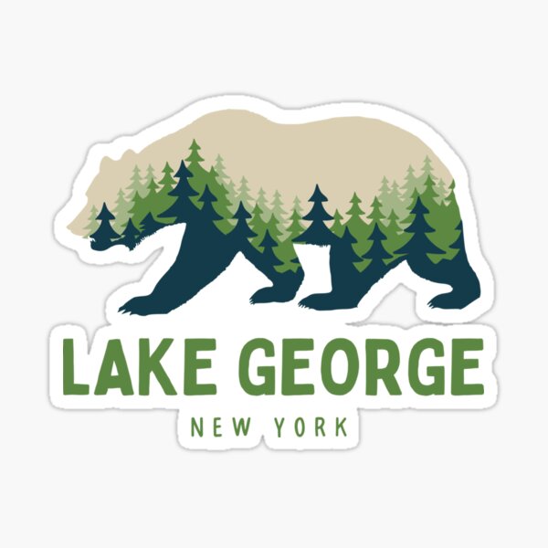 "Lake George New York Bear " Sticker for Sale by DeryaLittleSwan ...