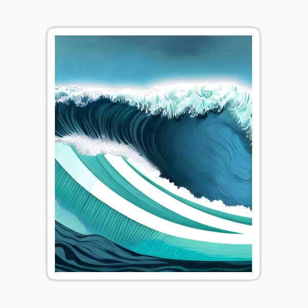 "The Big Wave Artwork, big wave surfing, big wave painting" Sticker for ...