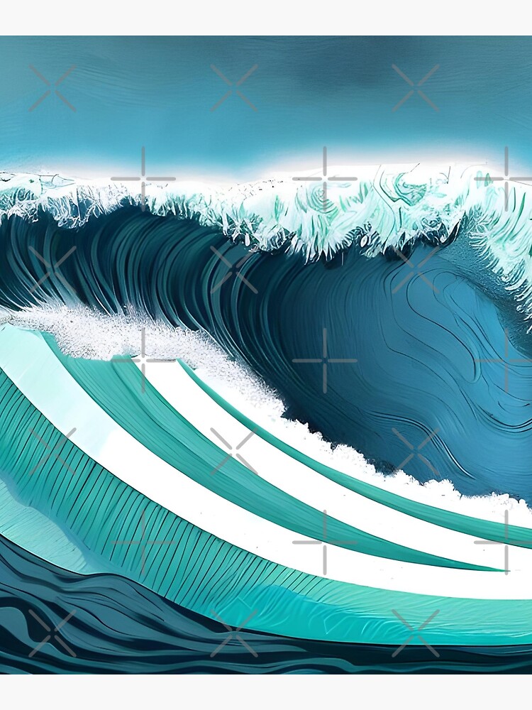 "The Big Wave Artwork, big wave surfing, big wave painting" Poster for ...