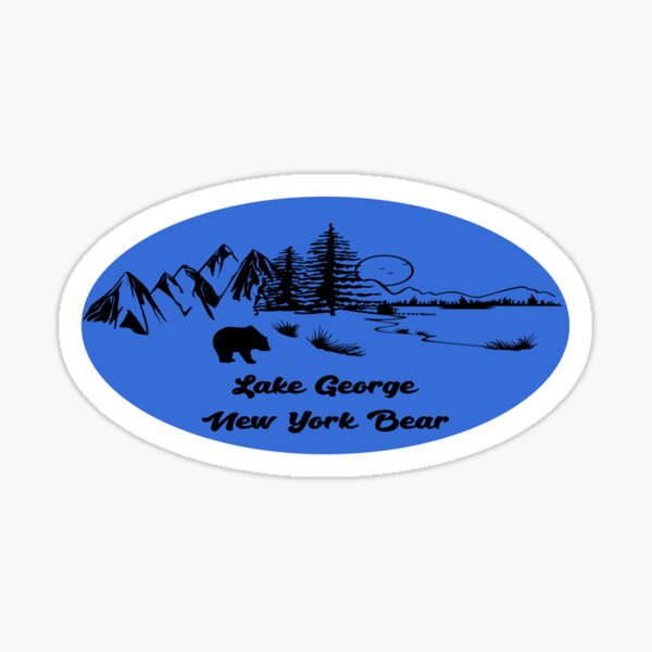 "Lake George New York Bear " Sticker for Sale by DeryaLittleSwan ...