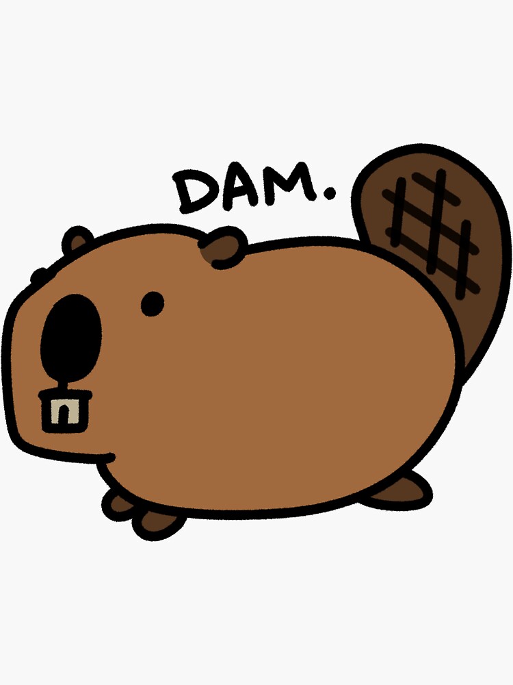 "Dam." Sticker for Sale by PoeTatoes | Redbubble