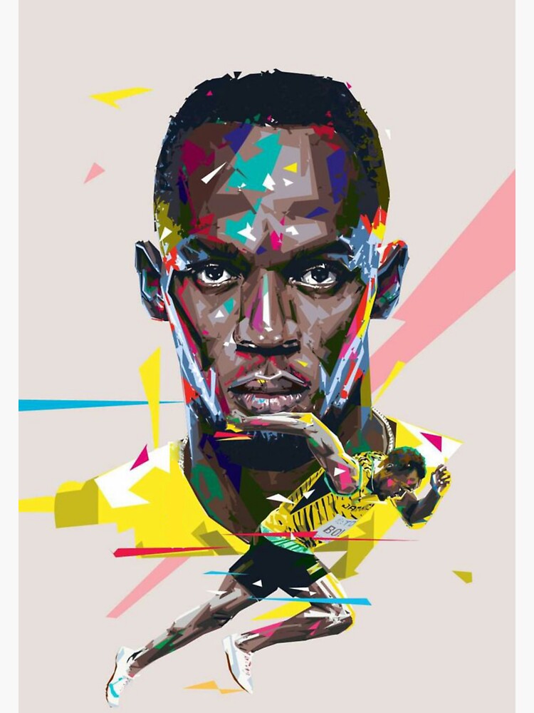 "Usain Bolt Art" Sticker for Sale by ErvinaBerly | Redbubble