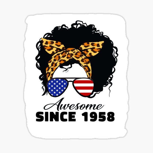 "64Years Old Awesome Since 1958 Leopard 64th Birthday" Sticker for Sale ...