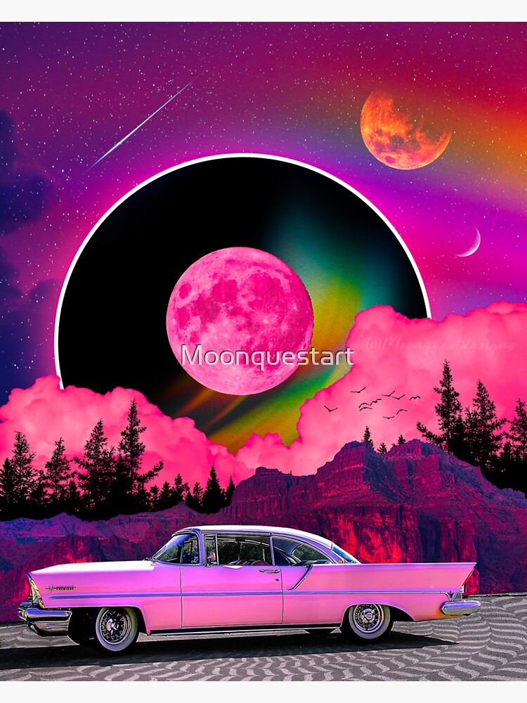 "Pink Ride (Version 1)" Sticker for Sale by Moonquestart | Redbubble