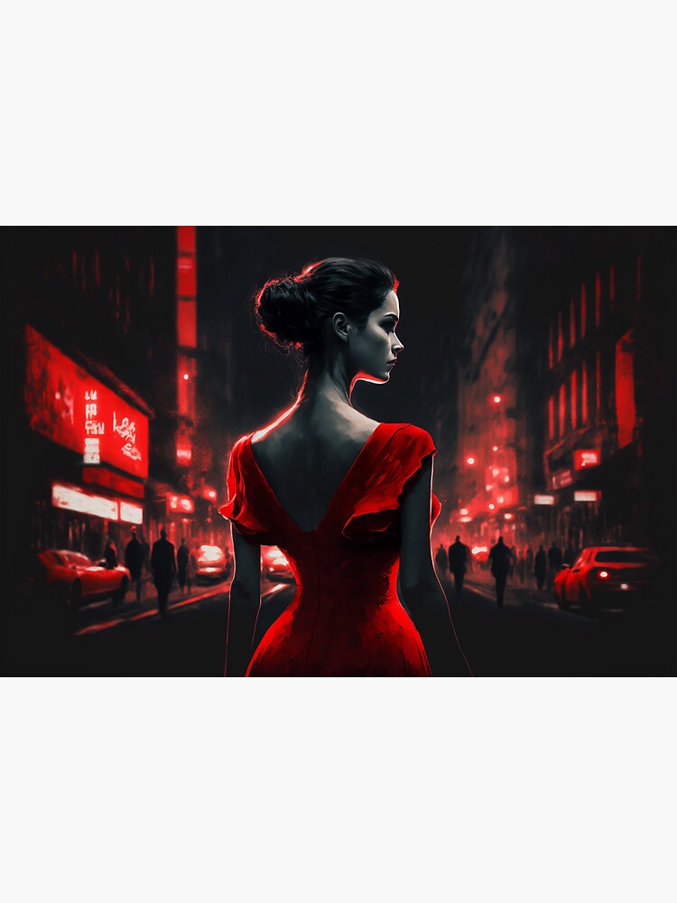 "Lady in the red dress" Sticker for Sale by NianderQuinn | Redbubble