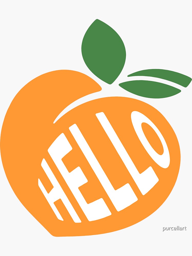 "Hello Peaches" Sticker for Sale by purcellart | Redbubble