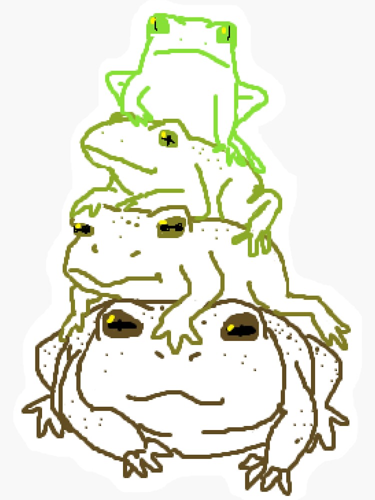 "Frog Stack - Paintfroge" Sticker for Sale by CitrineGhost | Redbubble