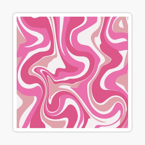 "Pink retro swirl pastel" Sticker for Sale by ReneMagritteArt | Redbubble