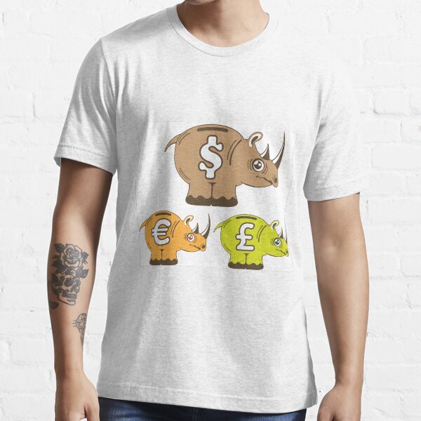 "Rhino Piggy Bank" T-shirt for Sale by vectorworks51 | Redbubble ...