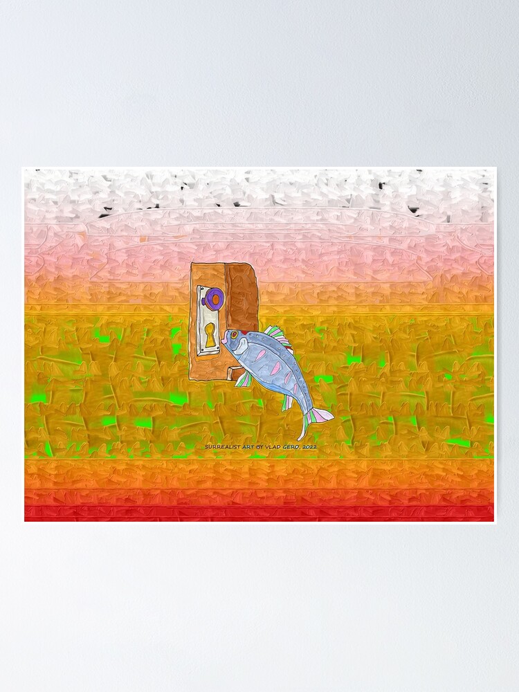 "Fish Spying Through the Keyhole – Surrealist Art" Poster for Sale by ...