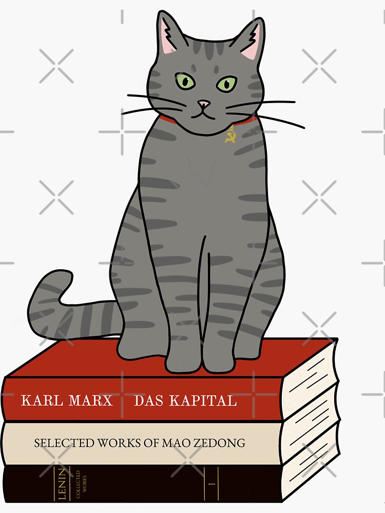 "My cat is a communist | Gray Tabby Cat" Sticker for Sale by ...