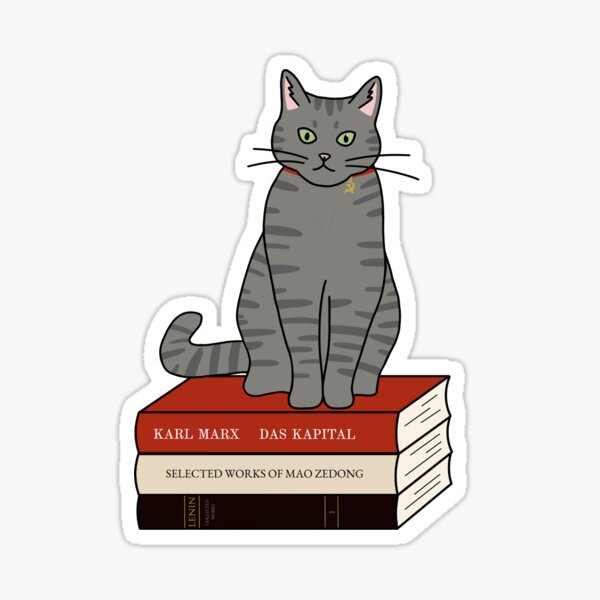 "My cat is a communist | Gray Tabby Cat" Sticker for Sale by ...