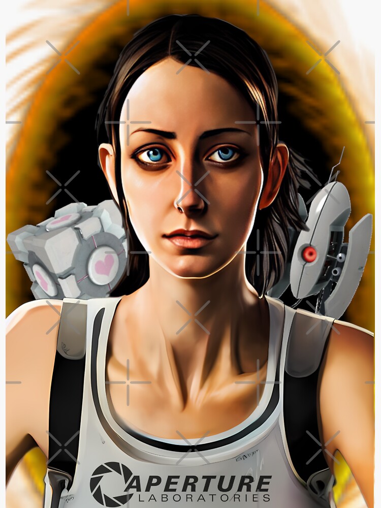 "Portal - Chell and friends" Sticker for Sale by AfroMatic | Redbubble