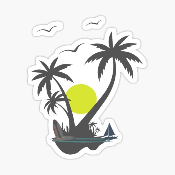"beach sunset" Sticker for Sale by Bokka-Designs | Redbubble