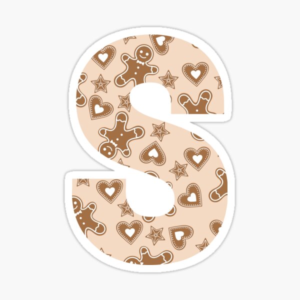 "Gingerbread Pattern Monogram Letter S" Sticker for Sale by ...