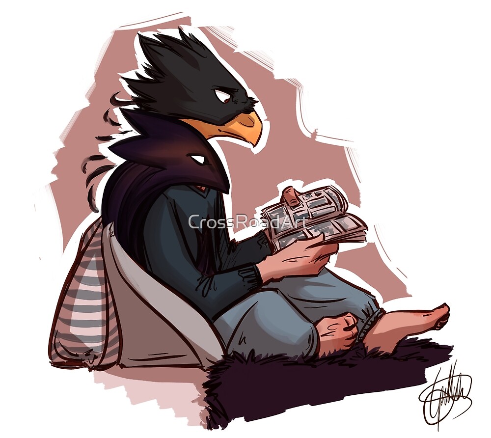 "Tokoyami Reads a Comic" by CrossRoadArt | Redbubble