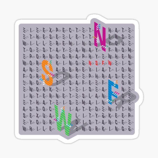 "NSFW / PORN, Not Safe For Work, (Light Grey)" Sticker for Sale by Exo-Zone | Redbubble