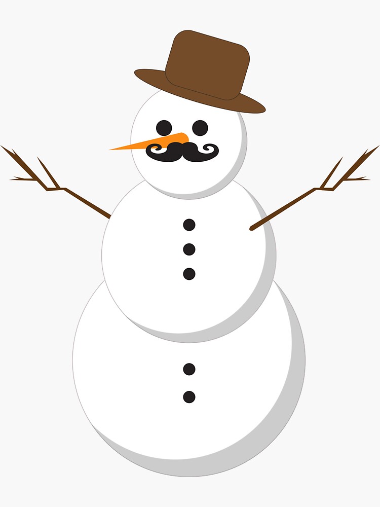 "Funny Snowman with Mustache and Carrot | Merry Christmas 2022 | Xmas ...