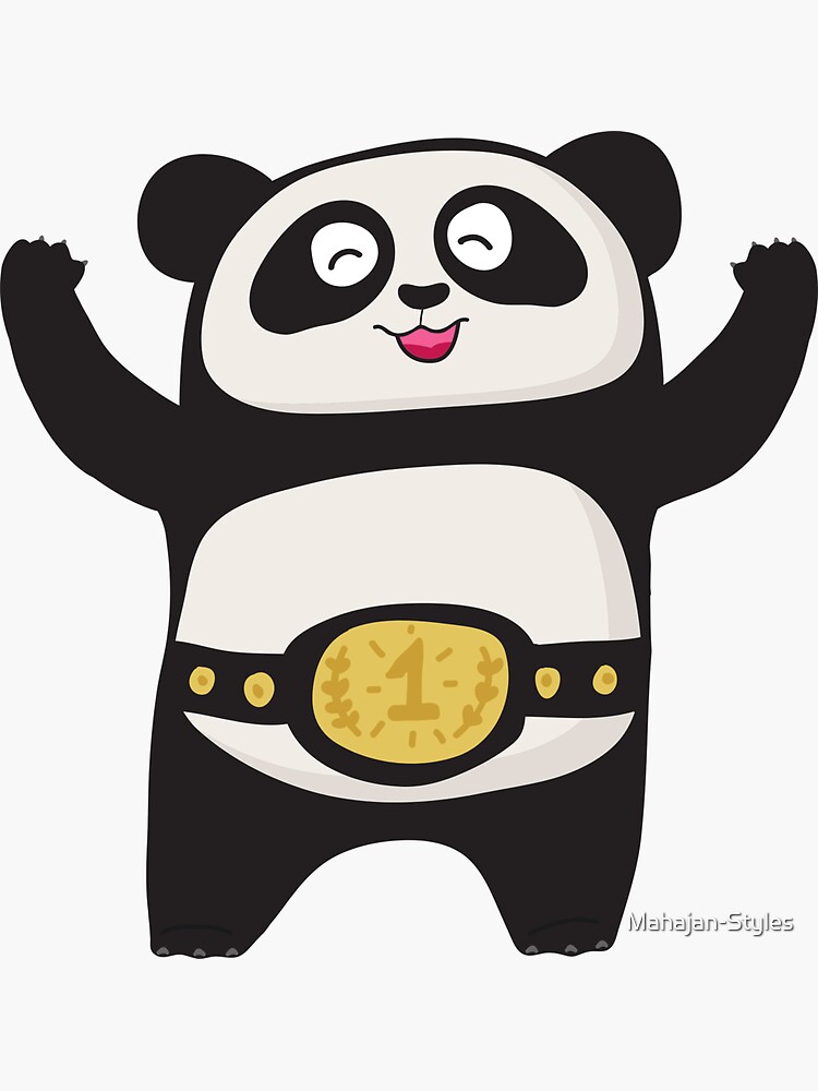 "Panda - A Champion" Sticker for Sale by Mahajan-Styles | Redbubble