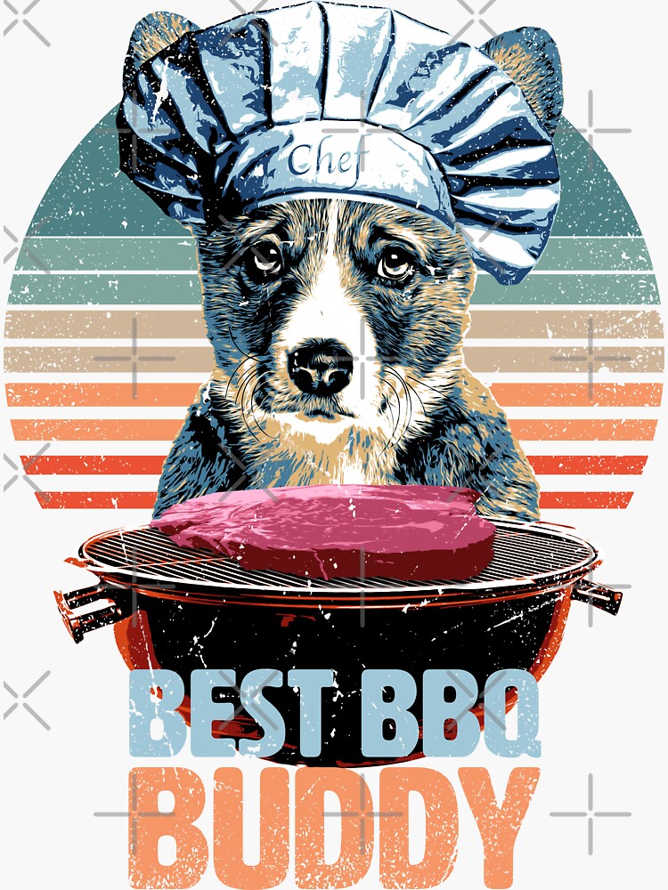 "Best BBQ Buddy - Funny & Cute Corgi" Sticker for Sale by ...