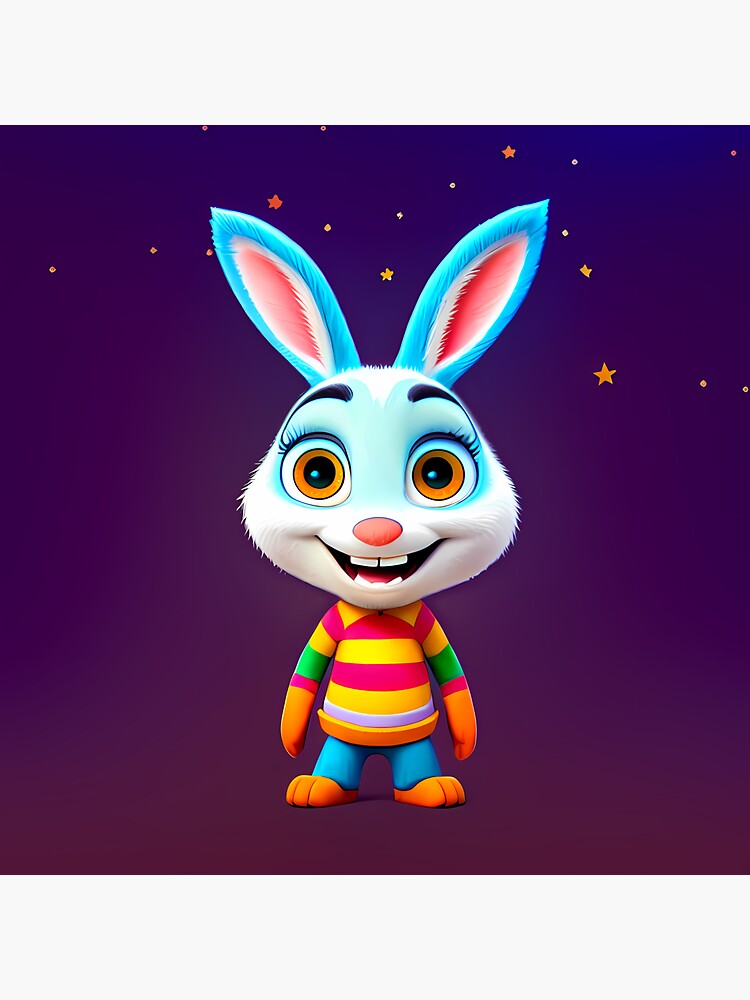 "Cute Bunny Rabbit - Henry" Sticker for Sale by LuliandFriends | Redbubble