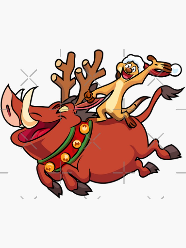 " The Lion King Timon and Pumbaa Christmas" Sticker for Sale by ...