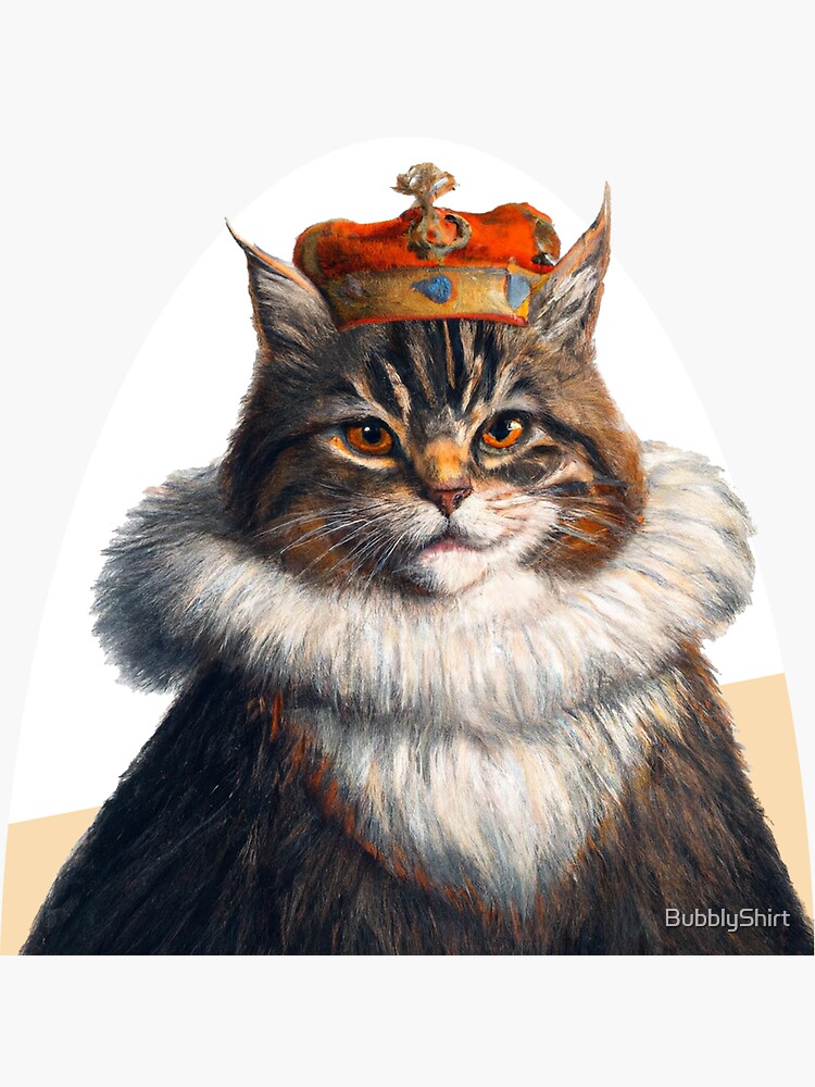 "Majestic cat prince " Sticker for Sale by BubblyShirt | Redbubble
