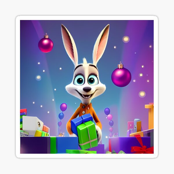 "Cute Bunny Rabbit - Kenny" Sticker for Sale by LuliandFriends | Redbubble