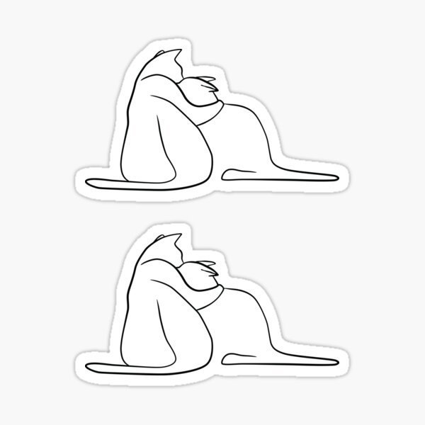 "Two cats cuddling" Sticker for Sale by Sticker-Palace- | Redbubble